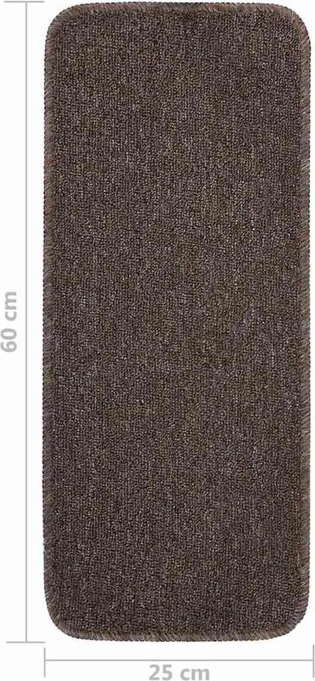 Nášlapy na schody 15 ks 60 x 25 cm hnědé protiskluzové 340400