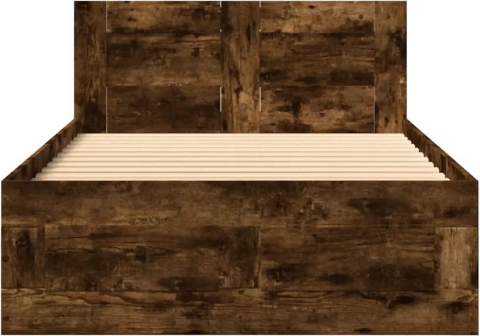 Rám postele s čelem kouřový dub 90 x 200 cm kompozitní dřevo 3295587