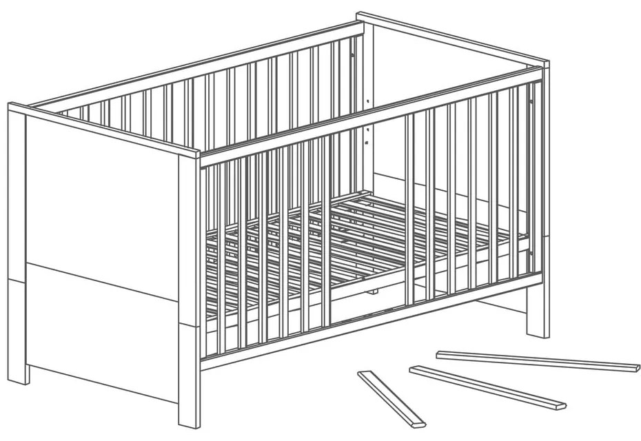 Postýlka v bílo-přírodní barvě 70x140 cm Olaf – Roba