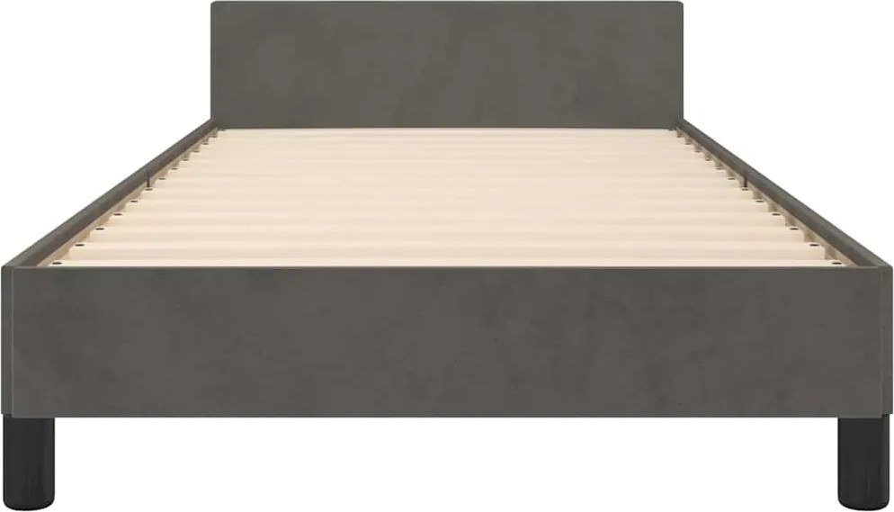 Rám postele bez matrace tmavě šedá 100 x 200 cm samet 3125801