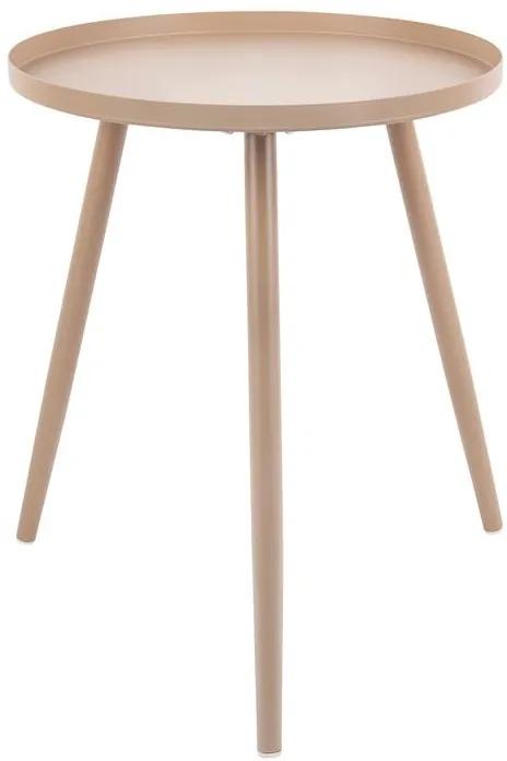 Time for home Pískově hnědý kulatý odkládací stolek Aburi 40 cm