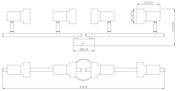 Globo 57917-4N - Bodové svítidlo MASON 4xGU10/25W/230V černá/stříbrná