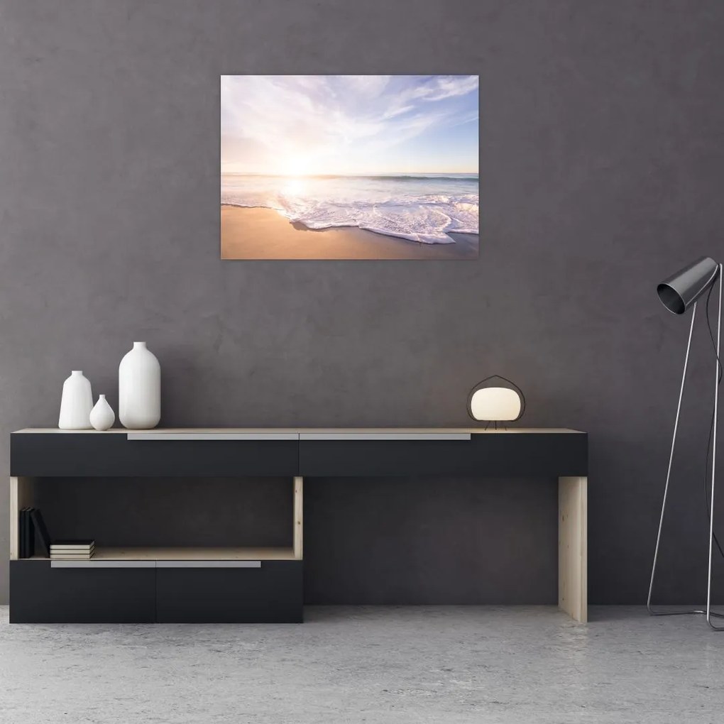 Skleněný obraz písečné pláže (70x50 cm)
