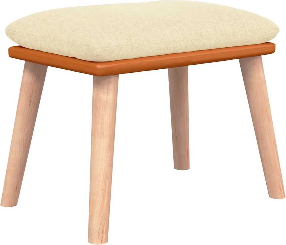 Podnožka krémová 45x29,5x35 cm textil a umělá kůže 341448
