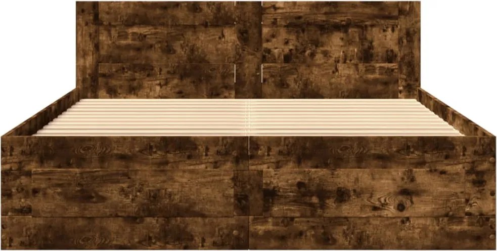 Rám postele s čelem kouřový dub 120 x 190 cm kompozitní dřevo 3295608