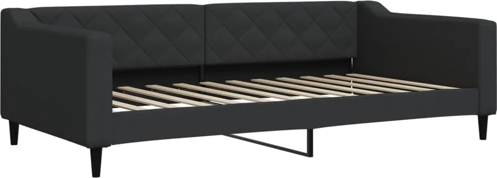 Válenda s přistýlkou a zásuvkami černá 100 x 200 cm textil 3197487