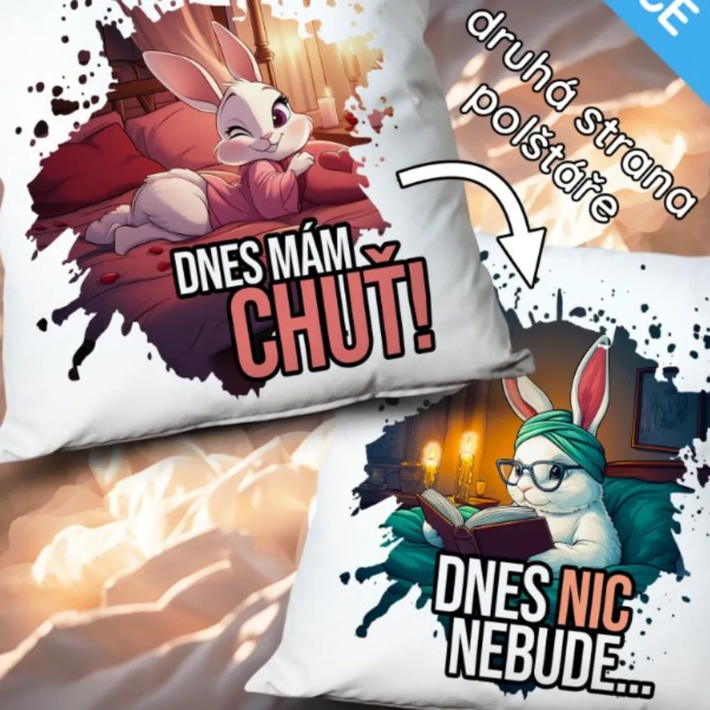 Ahome Ahome CZ Polštář Dnes mám chuť - Dnes nic nebude 37 x 37 cm