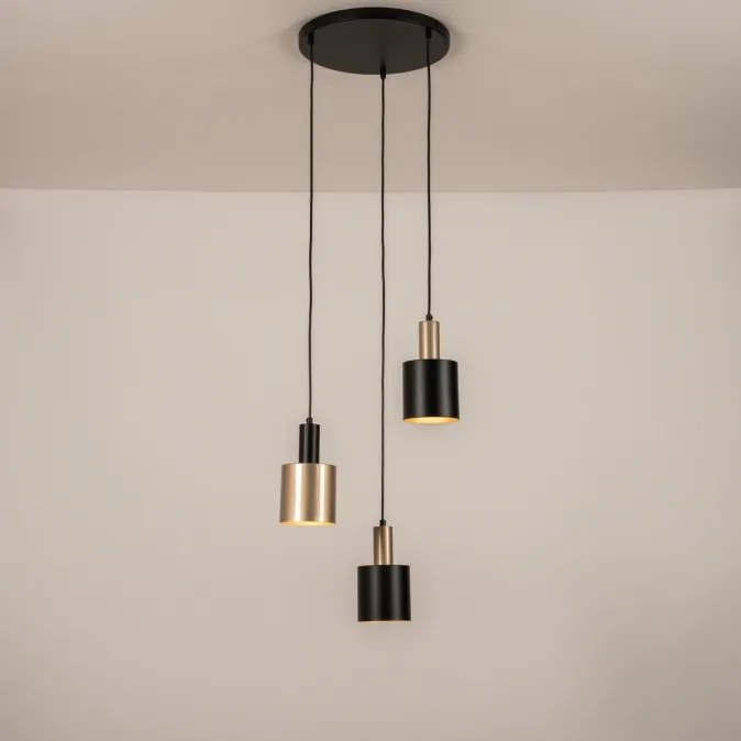 Závěsné designové svítidlo do obýváku Verticolla Black and Gold 3