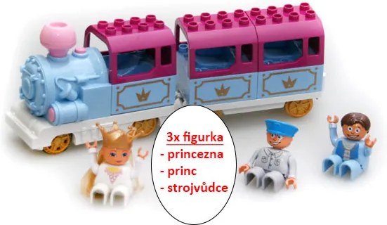 Blocki Mubi stavebnice Vláček - pohádkový zámek typ LEGO DUPLO 83 dílů se světlem a zvukem