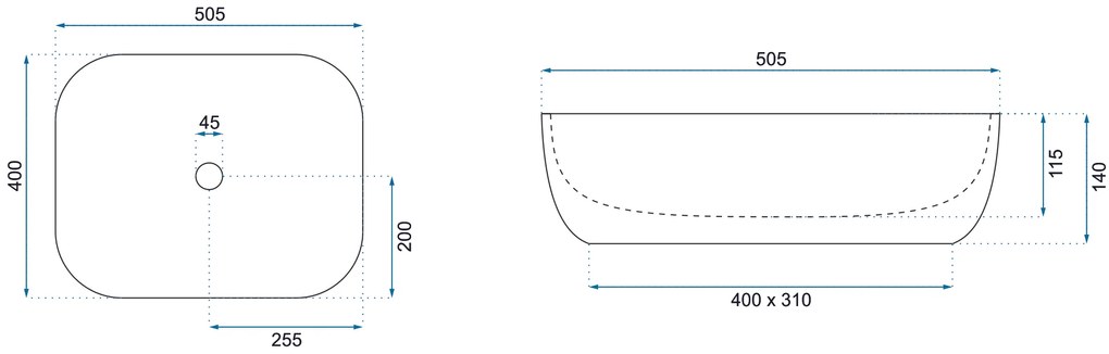 Keramické umyvadlo MAXMAX Rea MONA slim