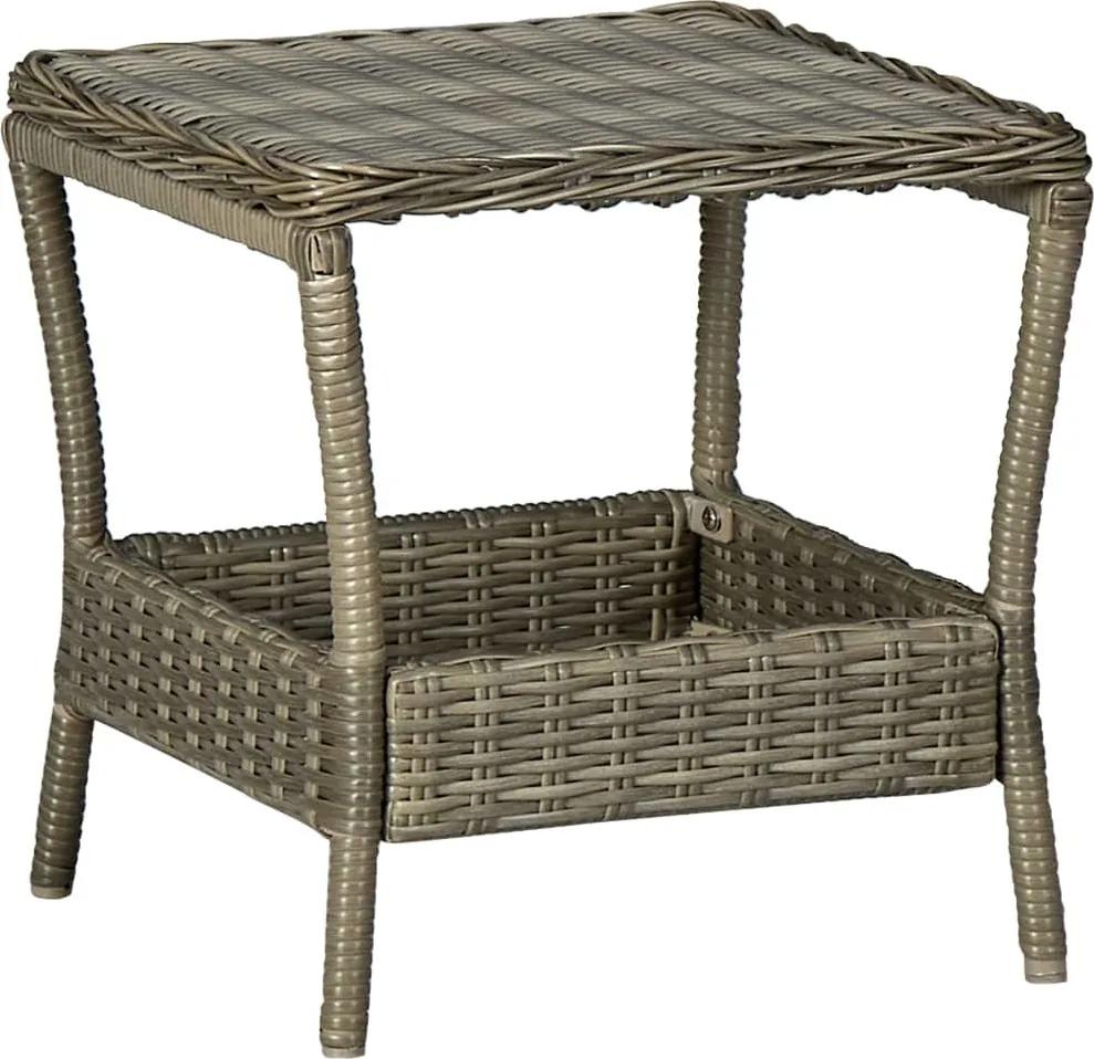 vidaXL Zahradní stolek 45 x 45 x 46,5 cm polyratan [313307] Barva: světle šedá