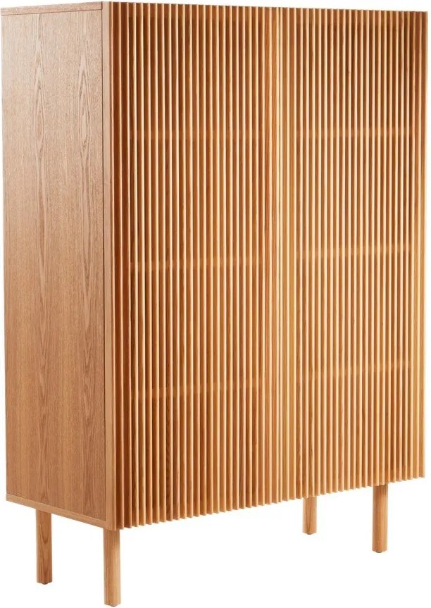 Skříňka v dekoru jasanu s dírou na kabely v přírodní barvě 100x140x45 cm Sion – Jotex