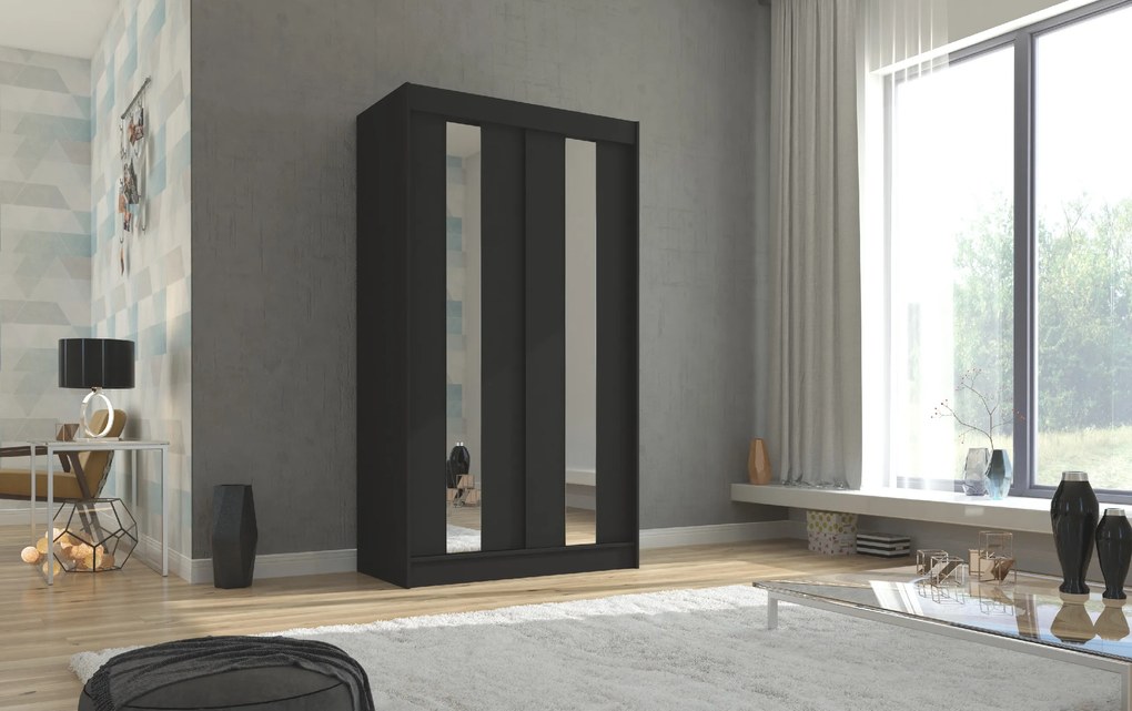 ADRK Furniture Skříň posuvná se zrcadlem BALTON 120 ADRK-SW-BAL-B-120