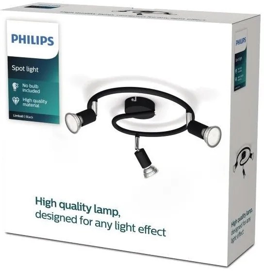 Philips - Bodové svítidlo LIMBALI 3xGU10/50W/230V černá