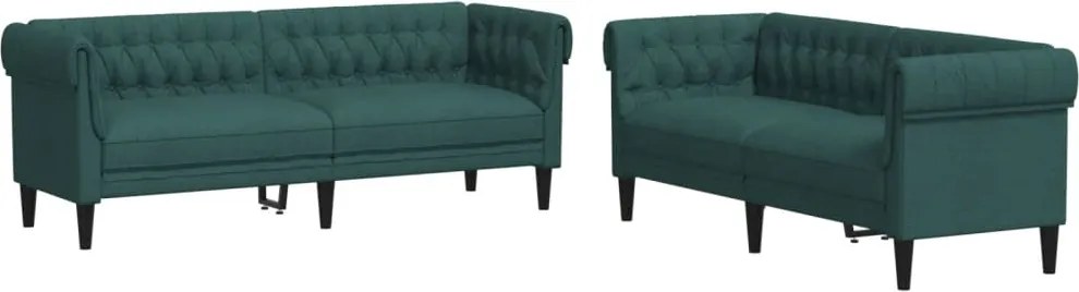 2dílná sedací souprava tmavě zelená textil 3209204