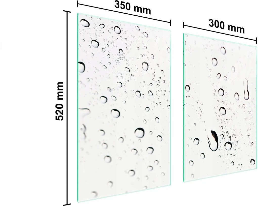 Skleněná Ochranná Deska Do Kuchyně 65x52 Kapky