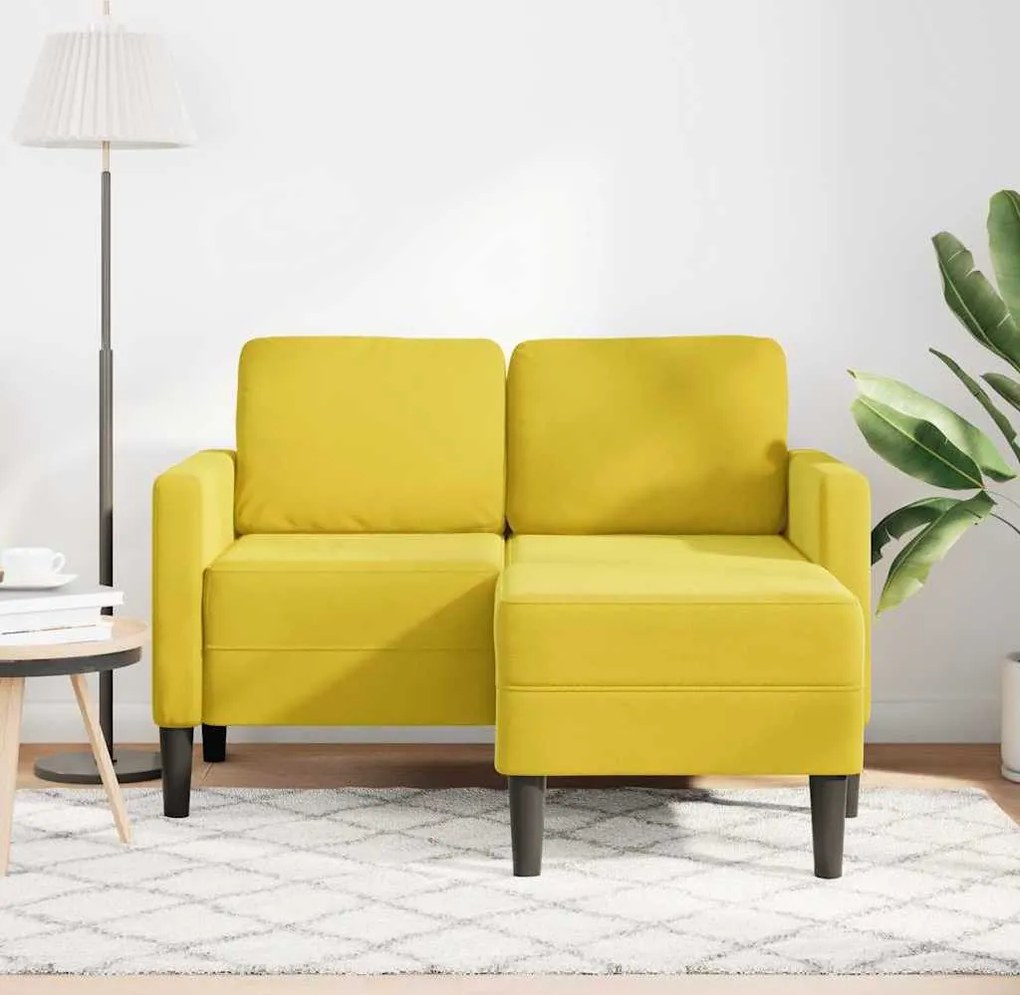 vidaXL Dvoumístná pohovka s lehátkem ve tvaru L 125 cm samet [4107072] Barva: Tmavě šedá