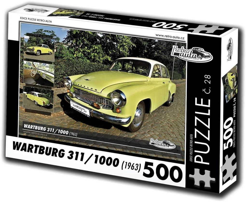 Puzzle retro-auta puzzle č. 28 wartburg 311/1000 (1963) 500 dílků