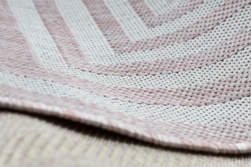 Dywany Łuszczów, Kusový koberec Sion Sisal Labirinth 22376 pink/ecru – na ven i na doma, 180x270, růžová, chodba / předsíň