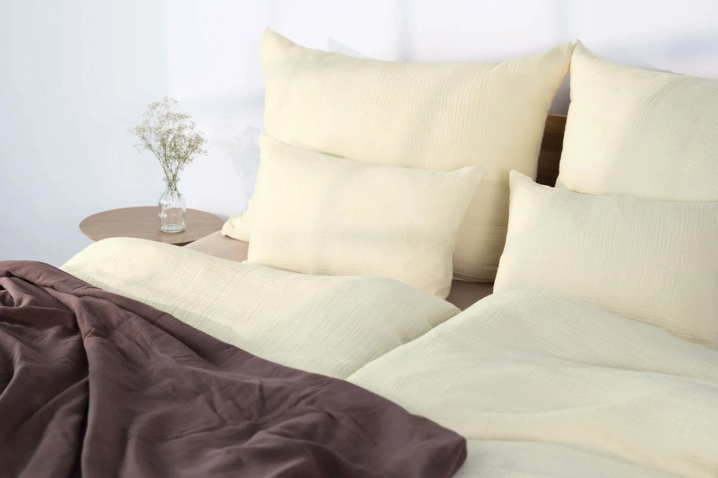 Celoroční mušelínové povlečení Ivory - GOTS Velikost: atypický 240 x 200 + 2 x 70 x 90