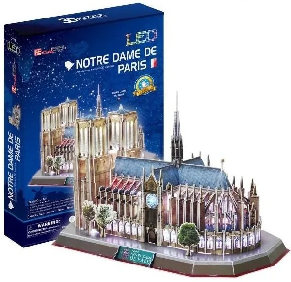 3d puzzle cubicfun svítící 3d puzzle notre dame 149 dílků