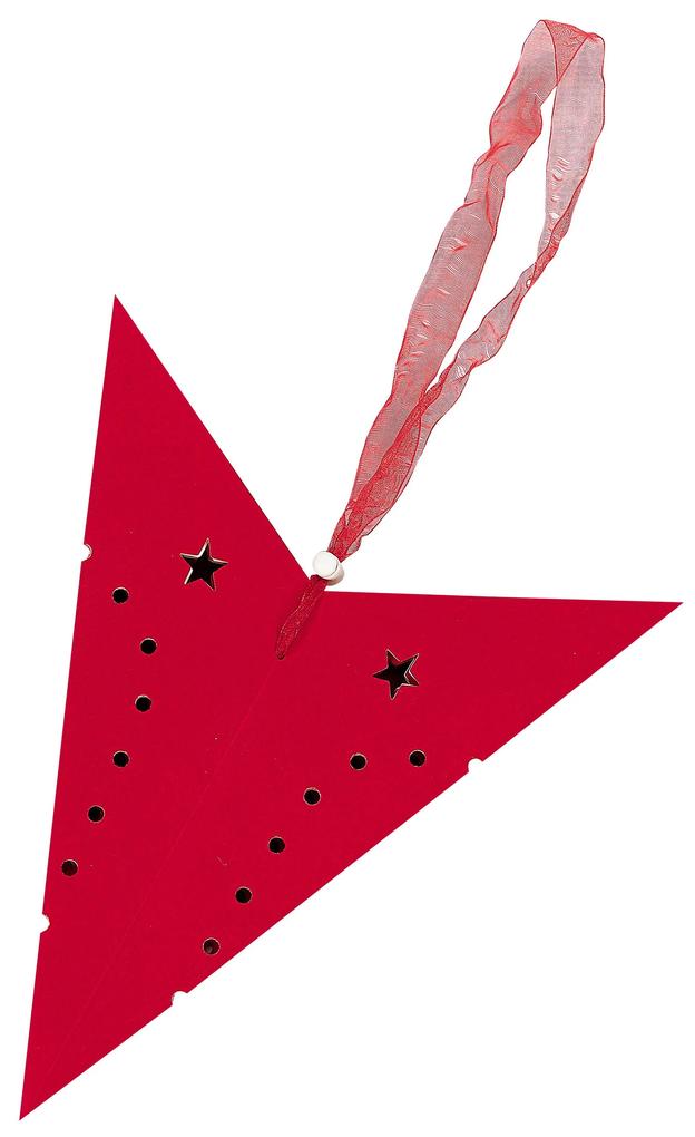 Sada 2 závěsných sametových hvězd s LED 45 cm červené MOTTI Beliani