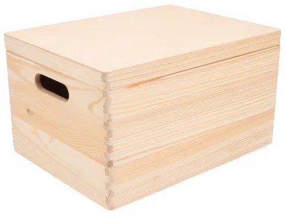 ČistéDřevo Dřevěný box s víkem 40 x 30 x 23 cm