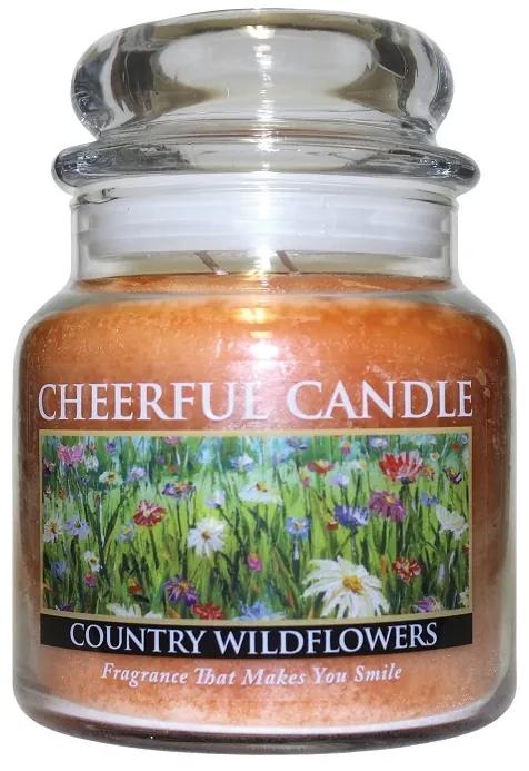 Cheerful Candle Vonná svíčka ve skle Rozkvetlá Louka - Country Wildflower, 16oz