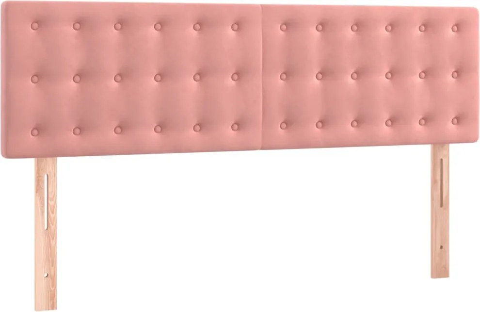 Box spring postel s matrací růžová 140x200 cm samet 3127738