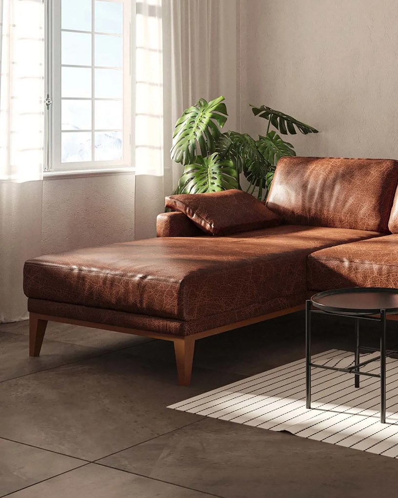 Rohová pohovka musso tufted 248 cm cognac levá MUZZA