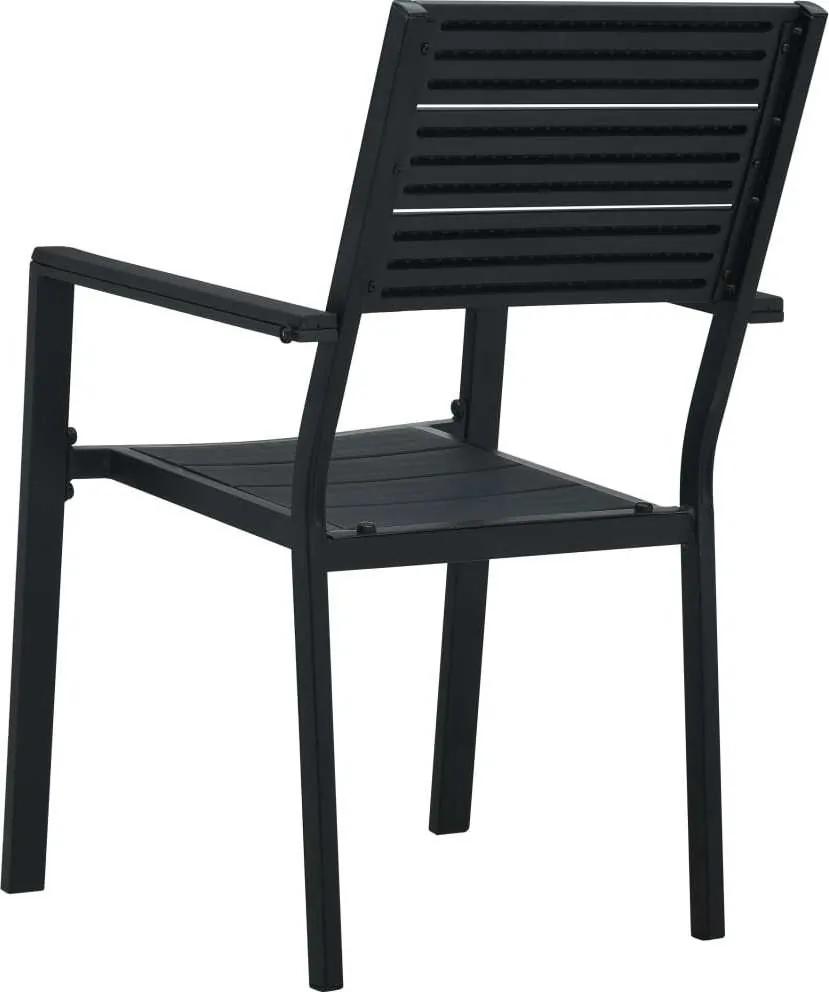 vidaXL Zahradní židle 4 ks HDPE dřevěný vzhled [47886] Barva: Bílá