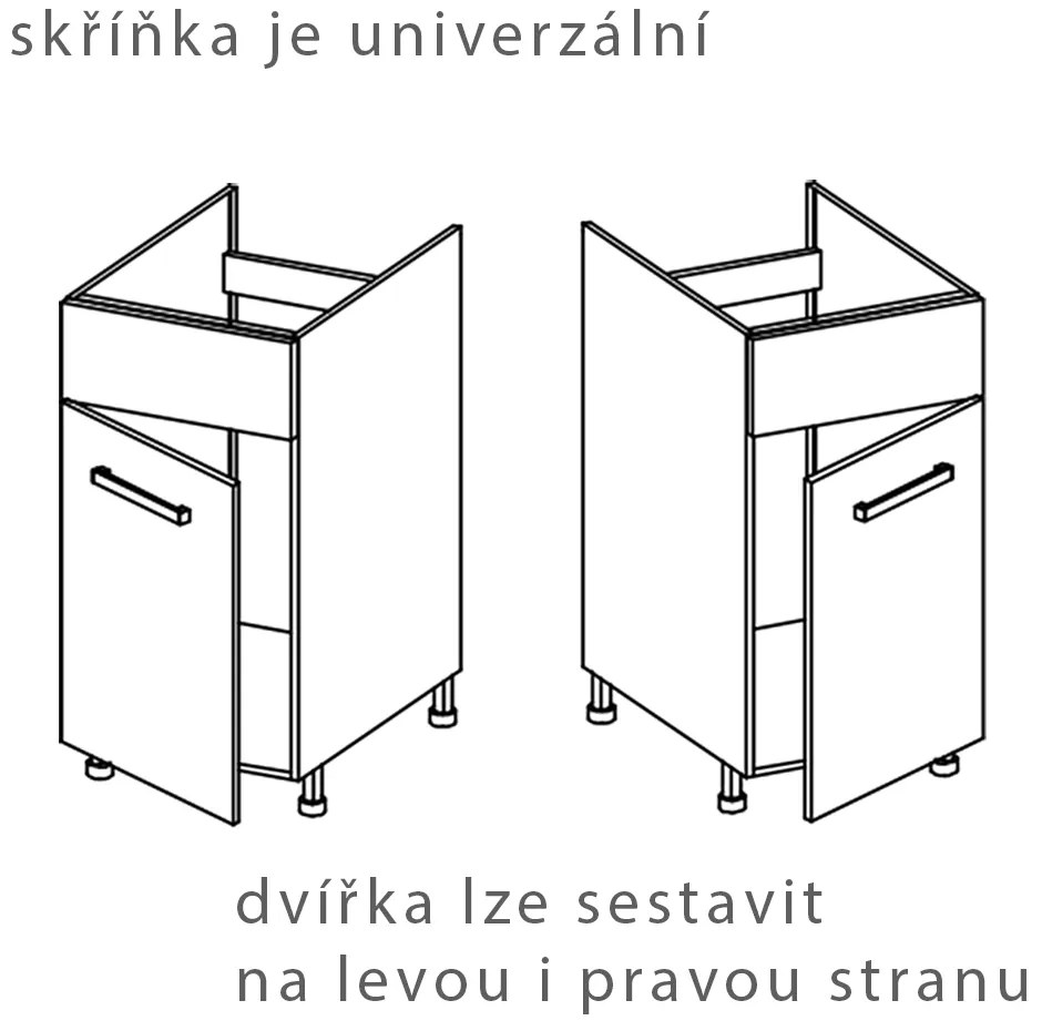 FAVORIT w | dolní skříňka FW-11D dřezová | 60 cm | bílá lesk | VÝBĚR KORPUSU