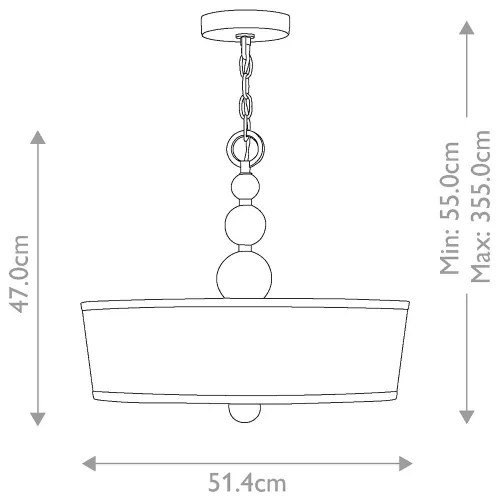 Hinkley HK-ZELDA-P-B-VS - Lustr na řetězu ZELDA 3xE27/60W/230V mosaz