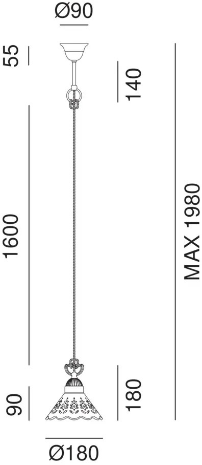 Il Fanale Rustikální závěsné svítidlo FIOR DI PIZZO ø 180 mm