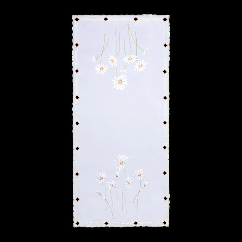 Tegatex Polyesterový ubrus - bílý s květy 85*85 cm