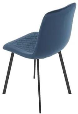 Autronic Moderní jídelní židle Židle jídelní, modrý samet, kov černý mat (DCL-973 BLUE4)