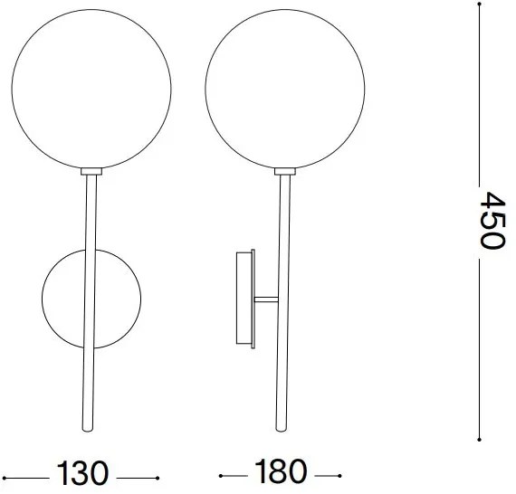 Ideal Lux - LED Nástěnná lampa EQUINOXE 1xG4/2W/230V chrom/kouřová