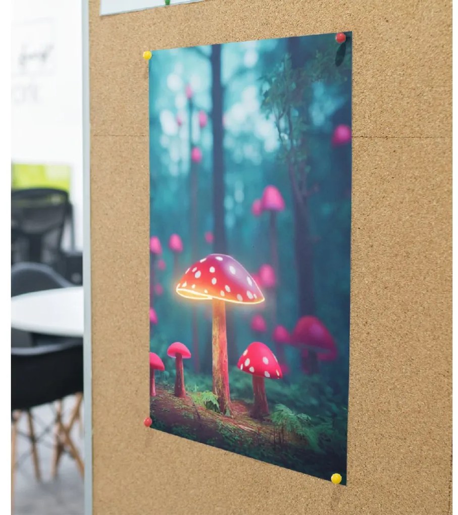 Plakát - Kouzelná neonová houba (Neon Magic Mushroom) FeelHappy.cz Velikost plakátu: A2 (42 x 59,7 cm)