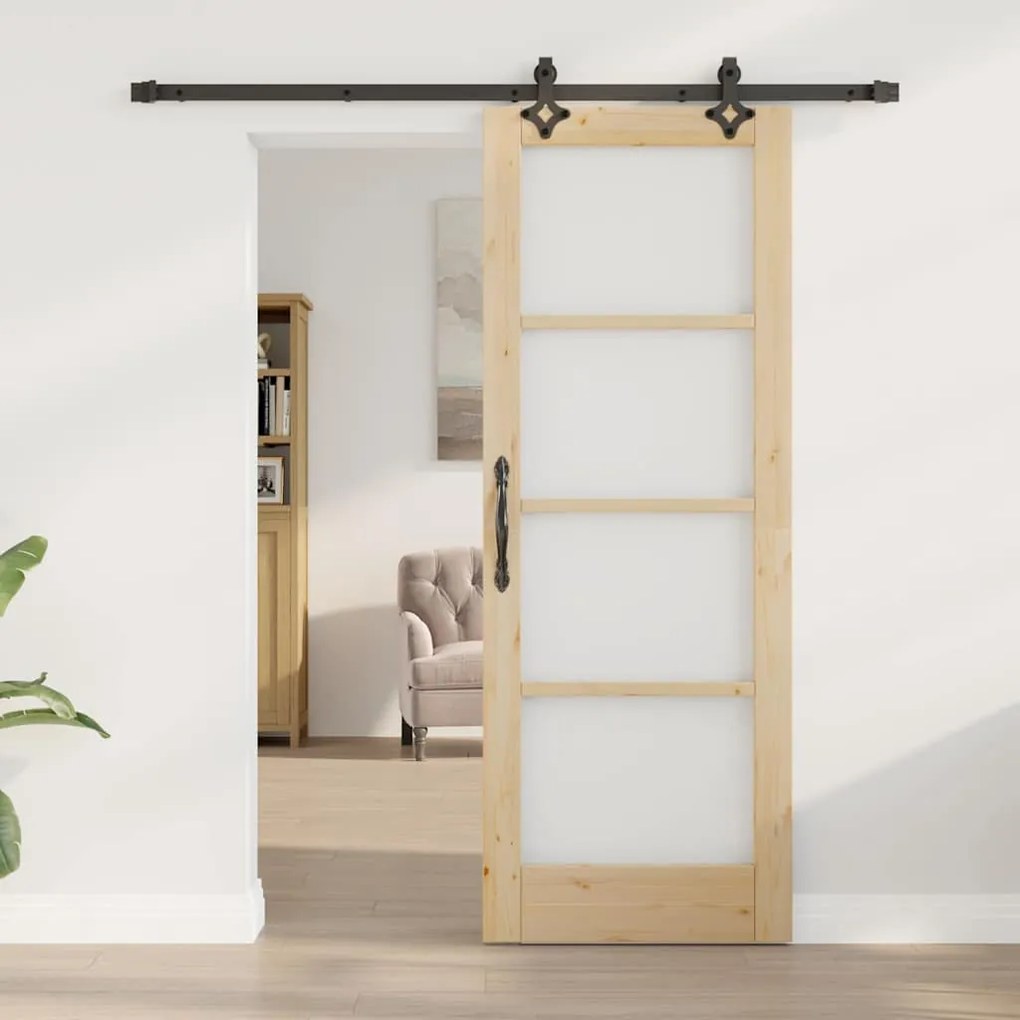 Posuvné dveře ORKDAL 73,5 x 198,5 cm Přirozená a černá 3332155