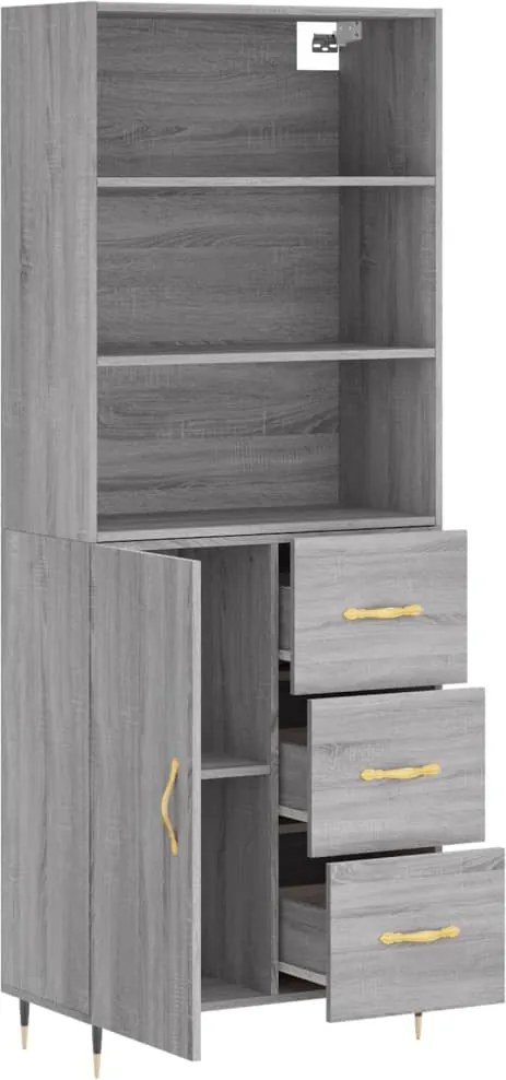 Skříň highboard šedá sonoma 69,5 x 34 x 180 cm kompozitní dřevo 3189427