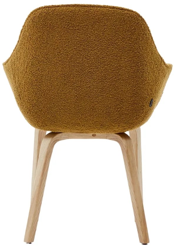 Hořčicově žlutá čalouněná jídelní židle Kave Home Aleli