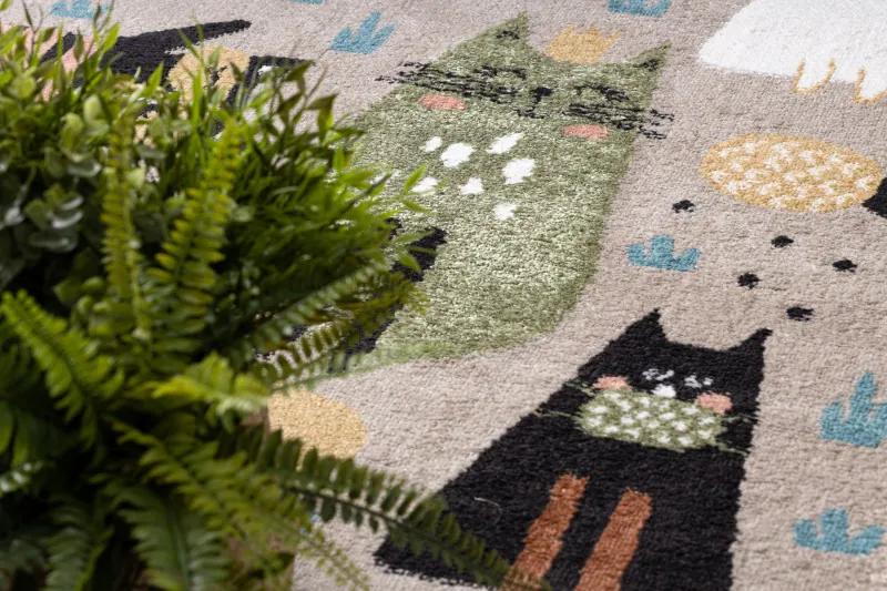 Dywany Łuszczów Dětský kusový koberec Fun Kittens Cats beige - 140x190 cm