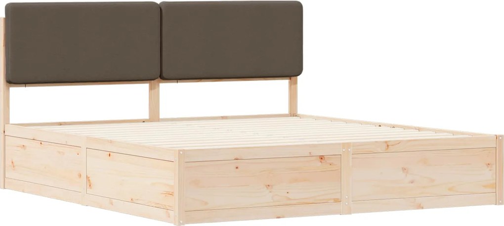 Rám postele s čalouněným čelem s čelo Taupe 200 x 200 cm 3398142