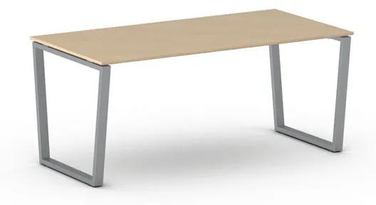 Kancelářský stůl PRIMO IMPRESS, šedostříbrná podnož, 1800 x 900 mm, ořech