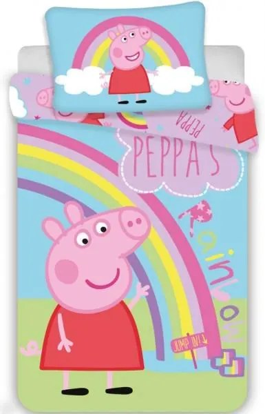 Javoli Dětské bavlněné povlečení Peppa Pig 100×135cm, 40×60 cm