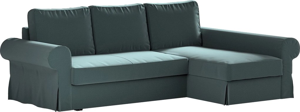 Potah na pohovku IKEA Backabro rozkládací se šezlongem barva zelená látka sametová