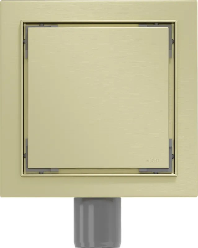 Mexen Flat-Q, bodová podlahová vpusť 15 cm, zlatá matná, 1A10015
