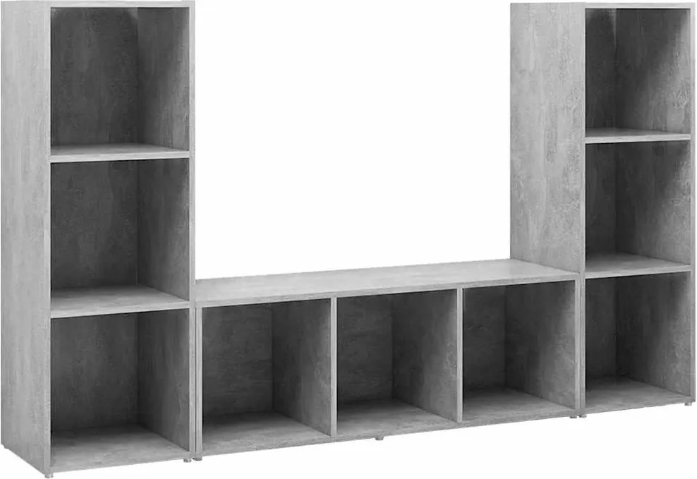 TV skříňky 3 ks betonově šedé 107 x 35 x 37 cm dřevotříska 3079965