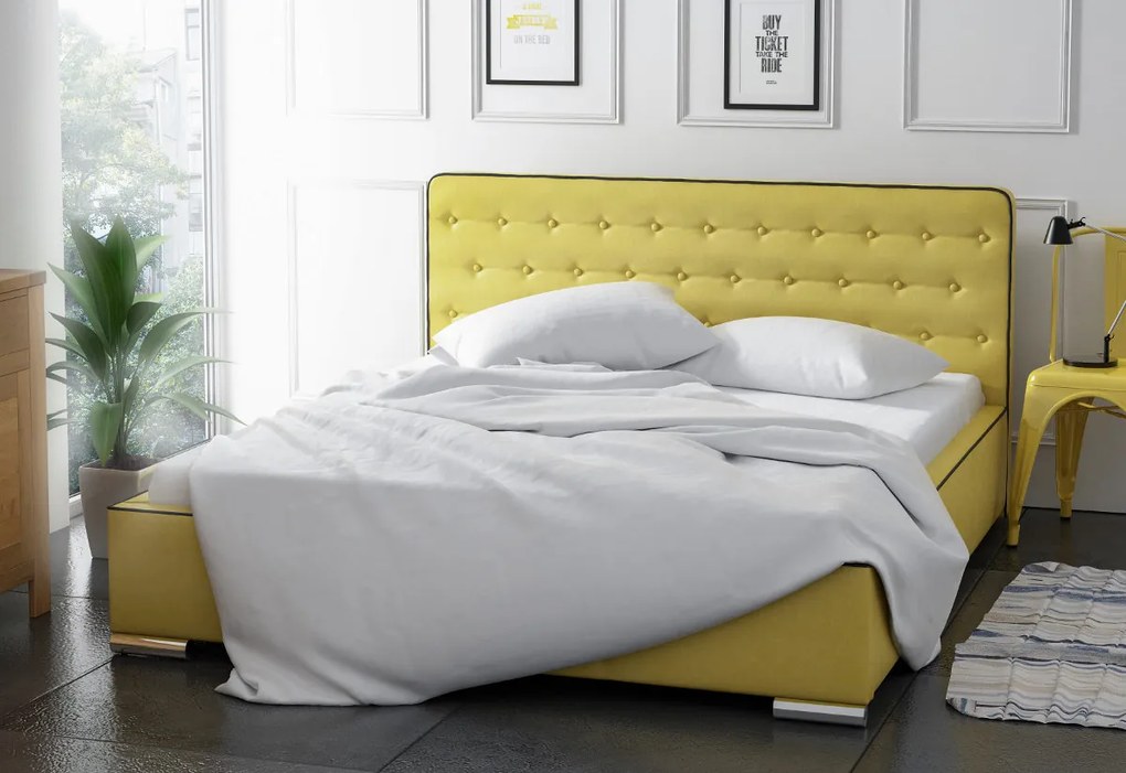 Čalouněná postel TRONSO + matrace DE LUX, 200x200, madryt 128