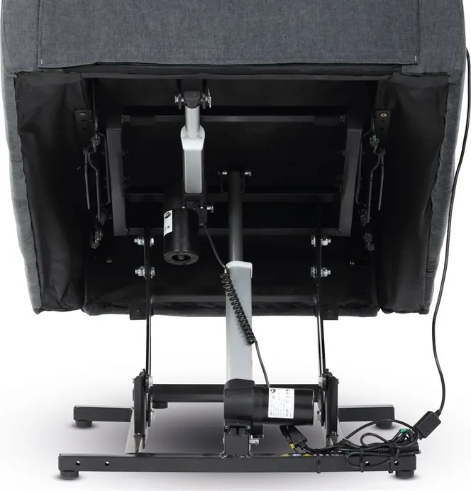 Autronic Relaxační křeslo ELECTRO s elektrickým ovládáním a pomocí při vstávání - šedá látka